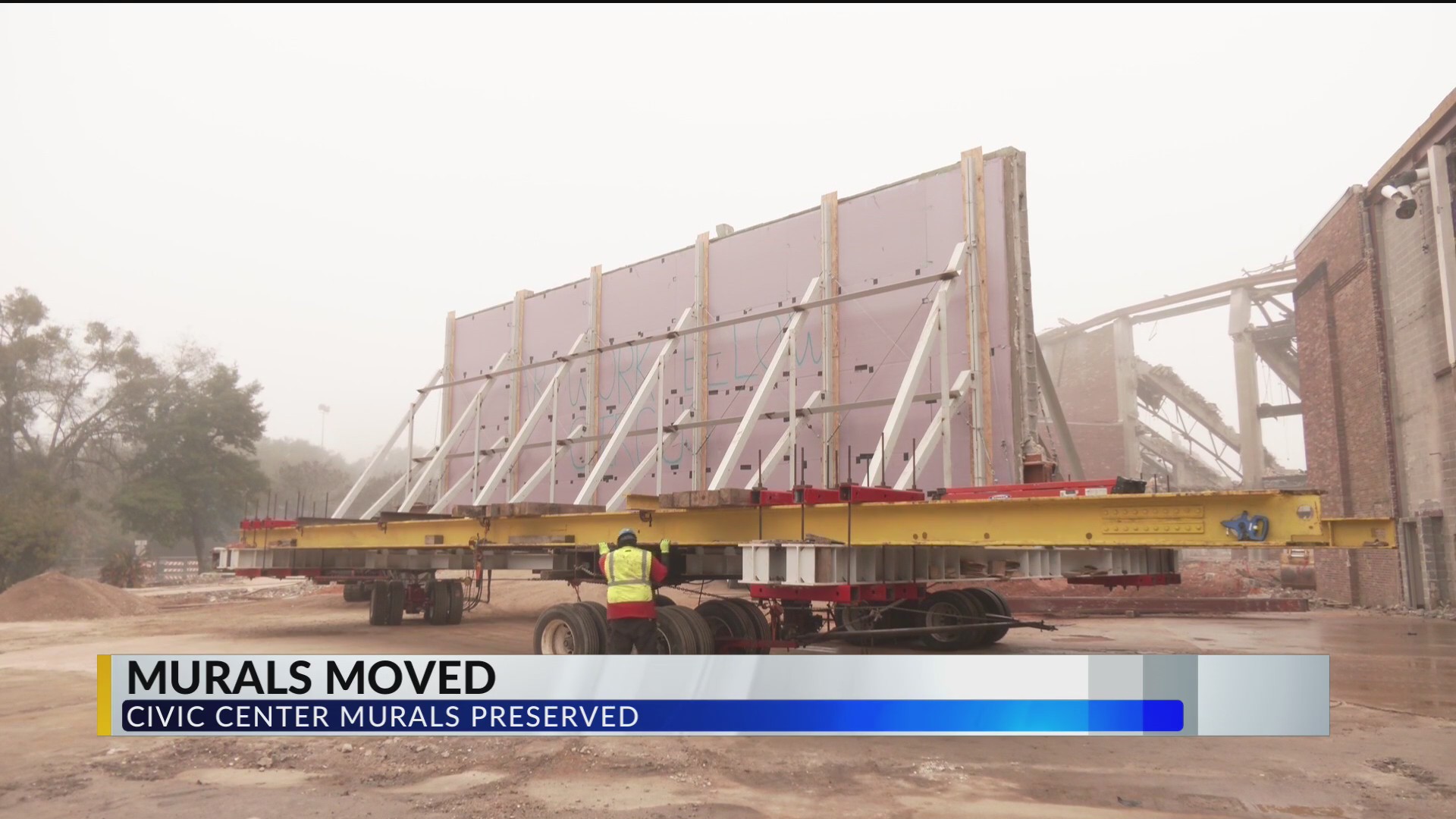 Mobile Civic Center murals move inch by inch