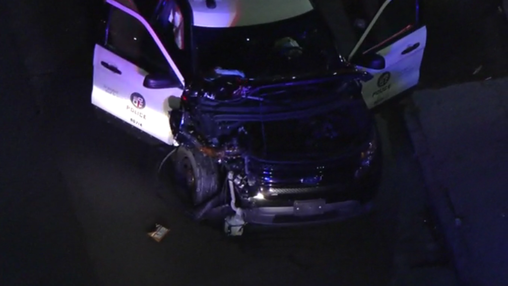 Pursuit crash involved LAPD patrol car leaves three women injured in ...