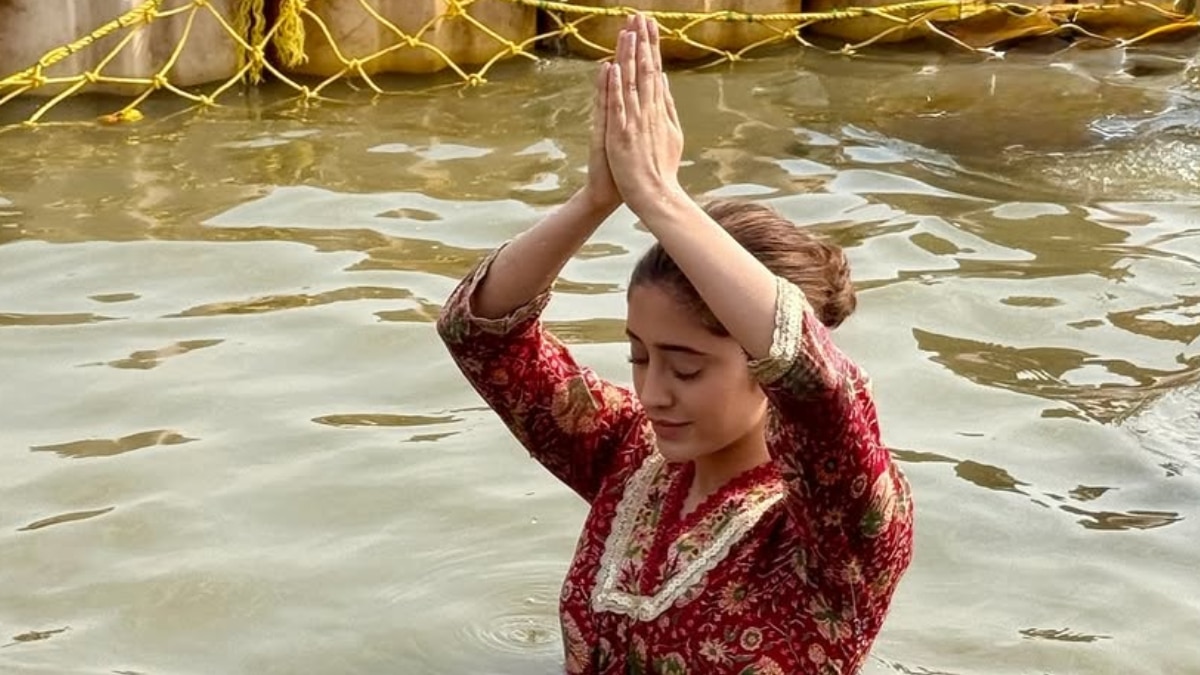TV Actress Shivangi Joshi Takes Holy Dip At The Maha Kumbh In Prayagraj