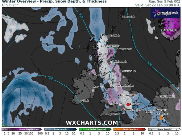 UK snow maps show only 5 cities in England to miss out during huge 24 ...