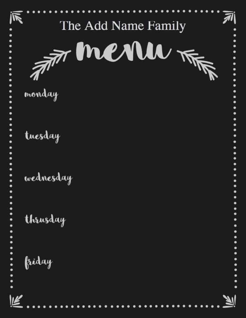 DIY Menu Planner – Free Printables