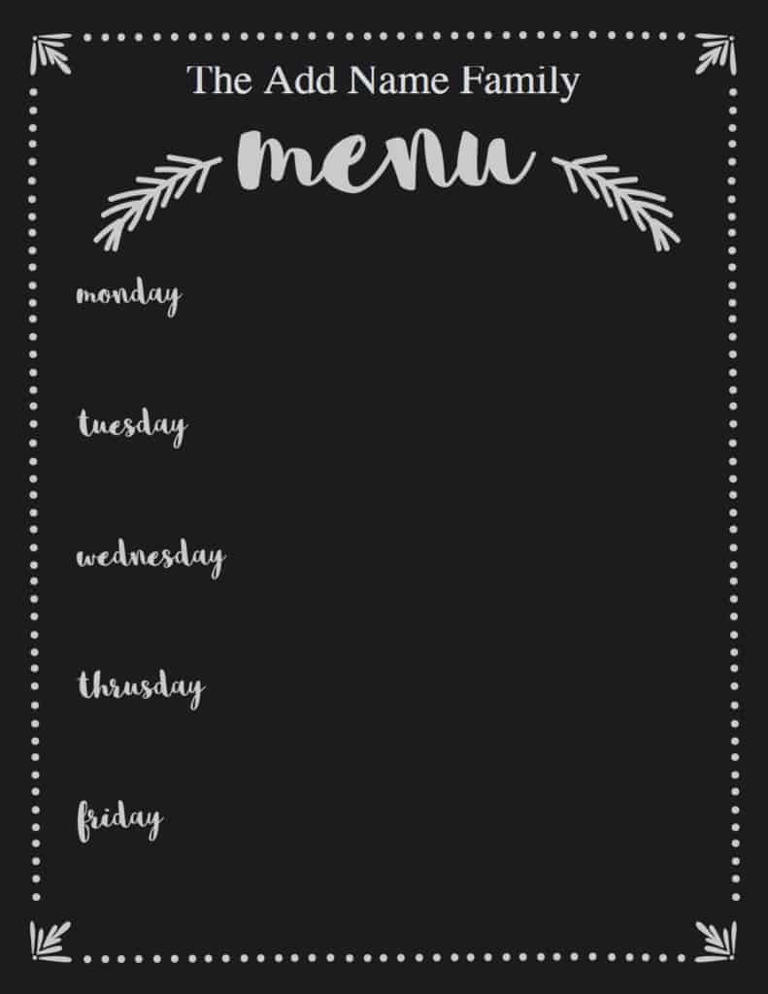 DIY Menu Planner – Free Printables