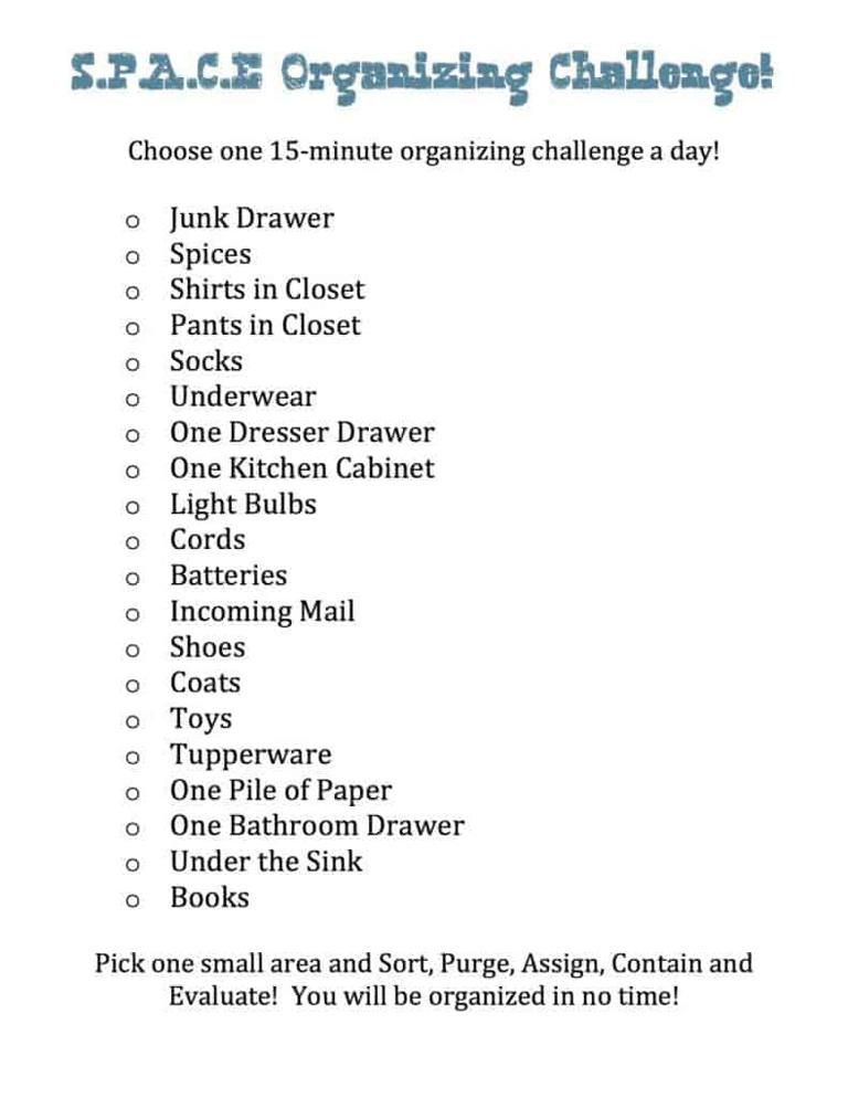 Take the S.P.A.C.E. Home Organizing Challenge