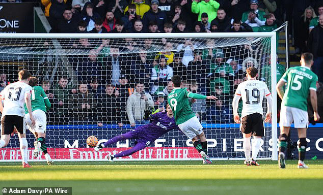 Plymouth Argyle 1-0 Liverpool: Ryan Hardie penalty seals shock FA Cup upset for Championship ...