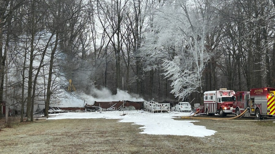 House fire takes over day to extinguish in Jackson Twp.