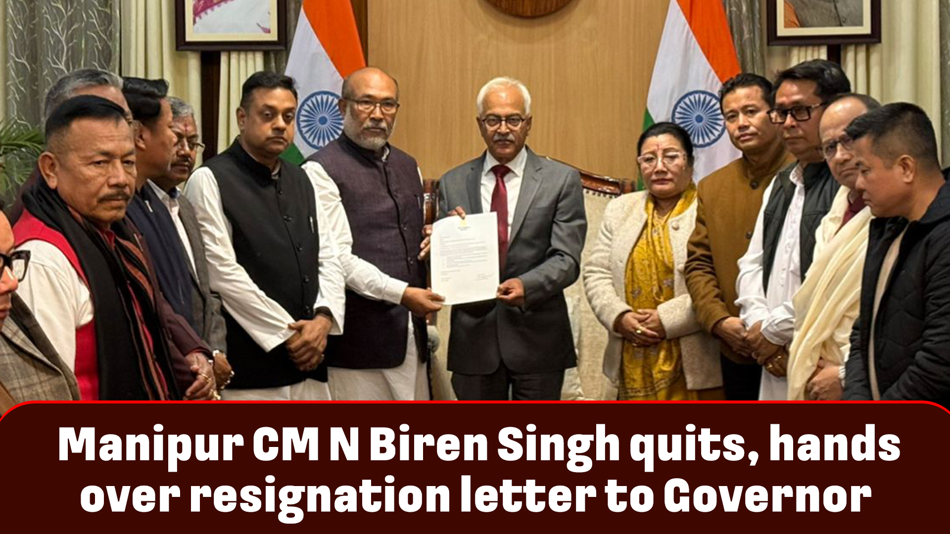 Manipur CM N Biren Singh quits, hands over resignation letter to Governor