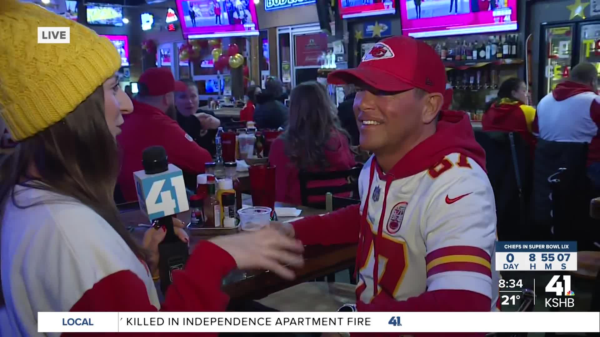 Fans up early to claim their spot at Johnny's Tavern in Kansas City's ...