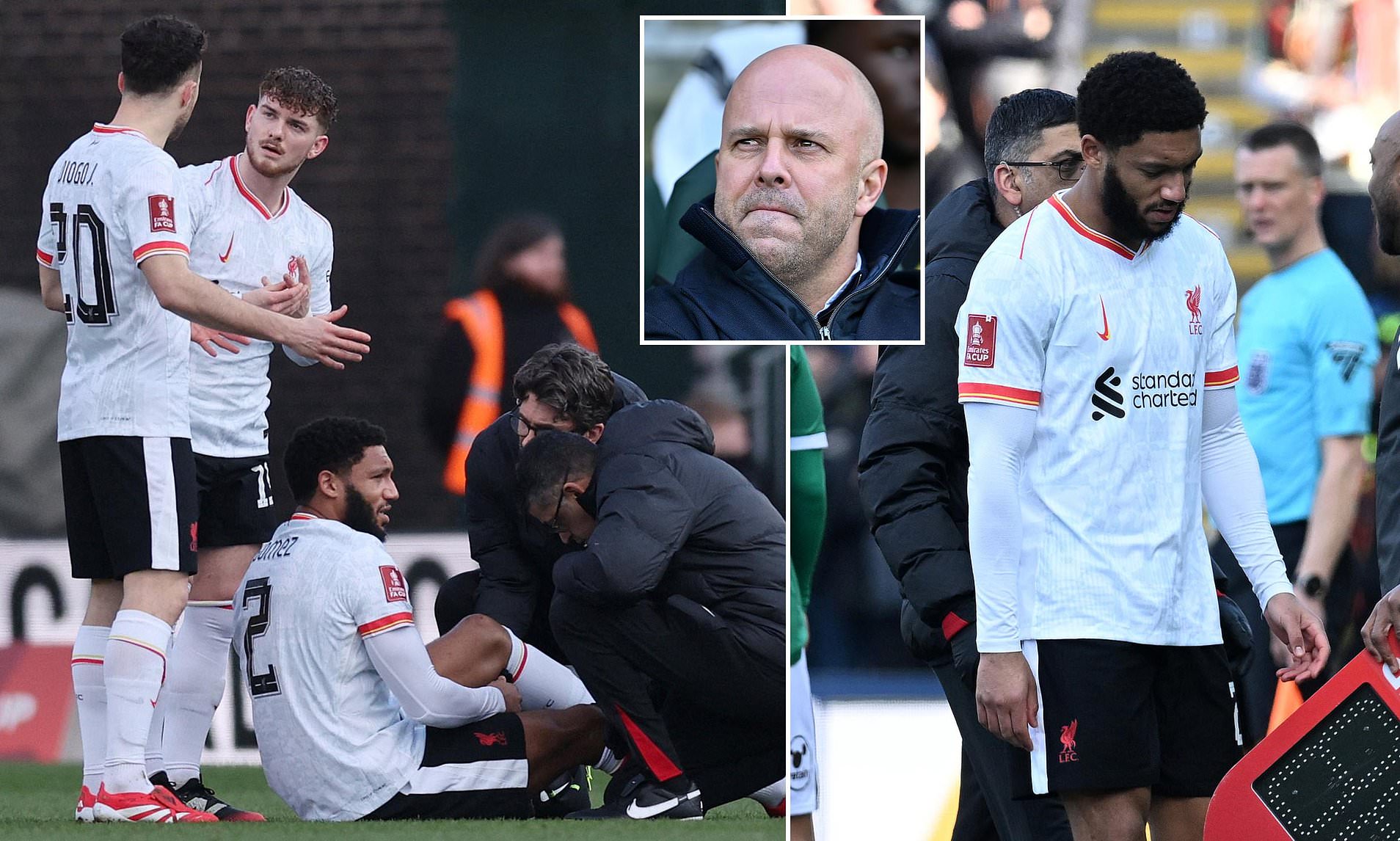 Liverpool dealt fresh injury blow as Joe Gomez limps off inside 10 ...