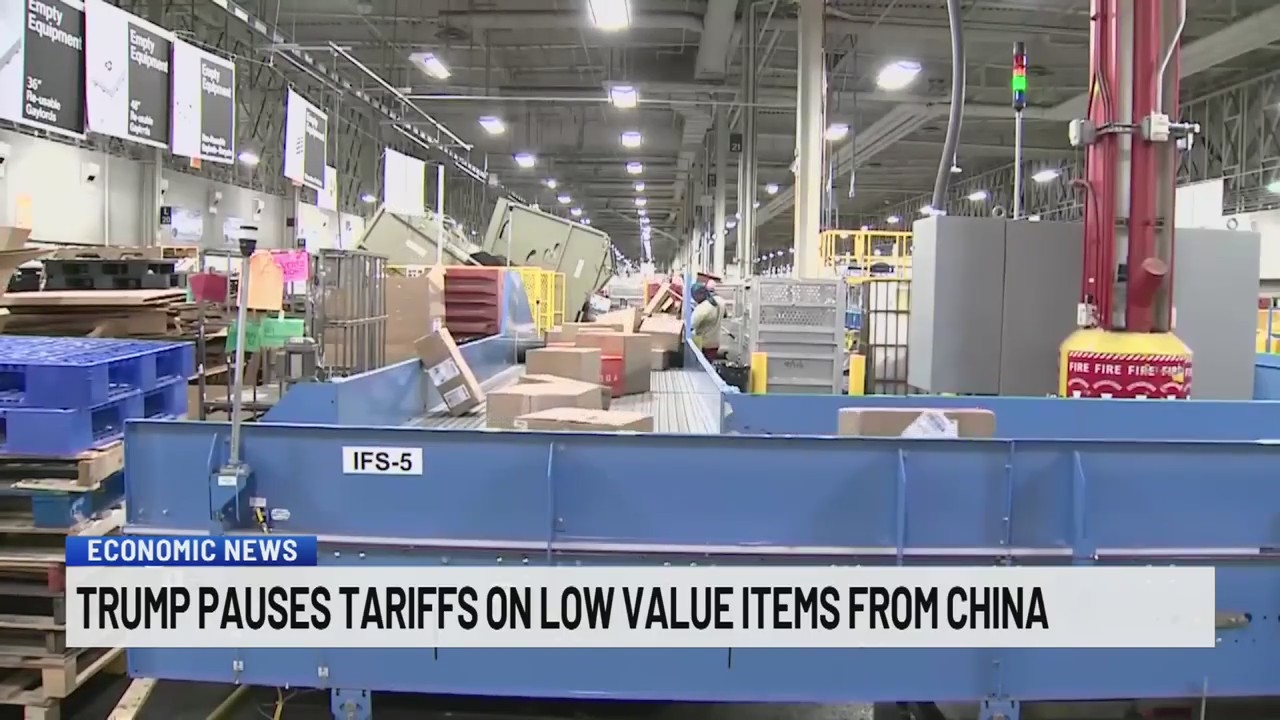 Trump pauses tariffs on low value items from China