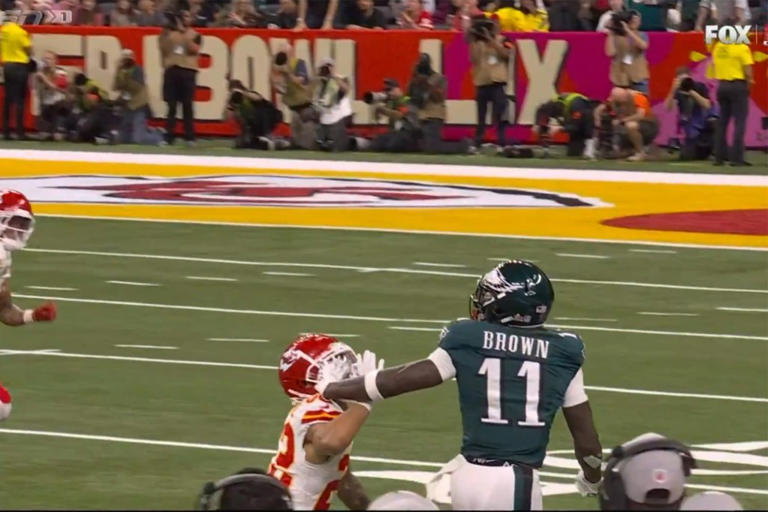 A.J. Brown called for brutal penalty on first drive of Super Bowl 2025 ...