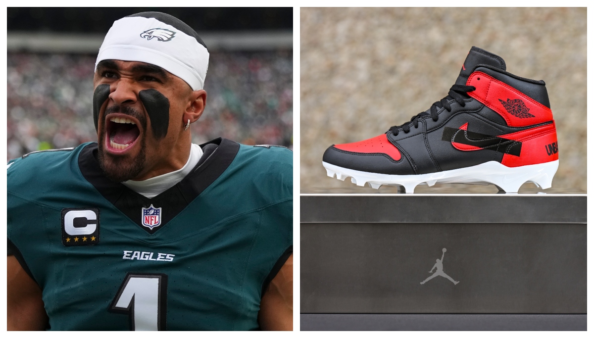 Jalen Hurts Will Wear Air Jordan 1 Retro High '85 ‘Bred' Cleats During ...