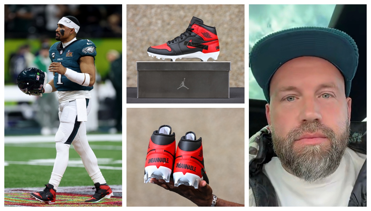 Mache Created the Air Jordan 1 '85 ‘Bred' Cleats for Jalen Hurts for ...