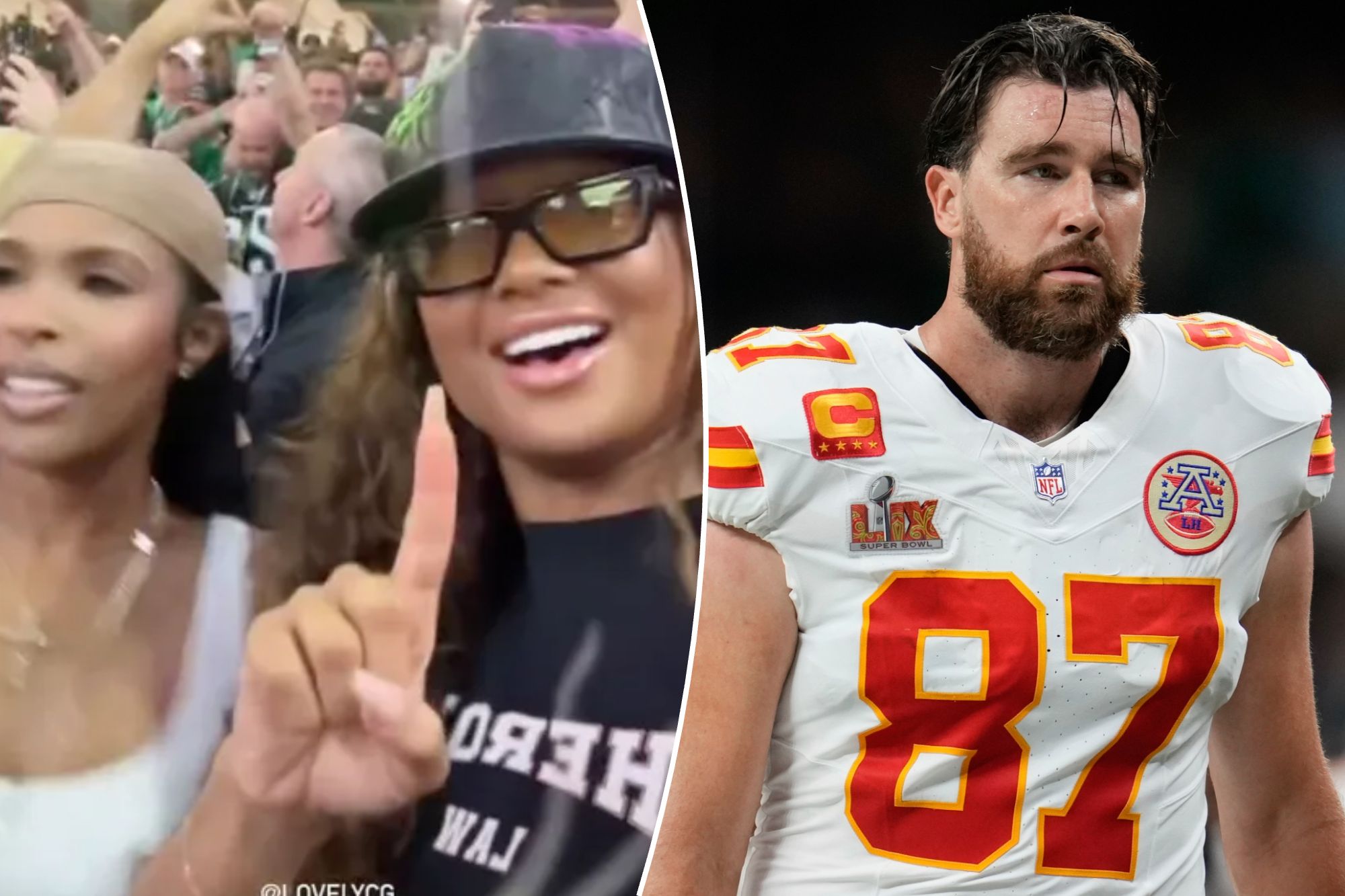 Travis Kelce’s ex, Kayla Nicole, takes in Super Bowl 2025 surrounded by ...