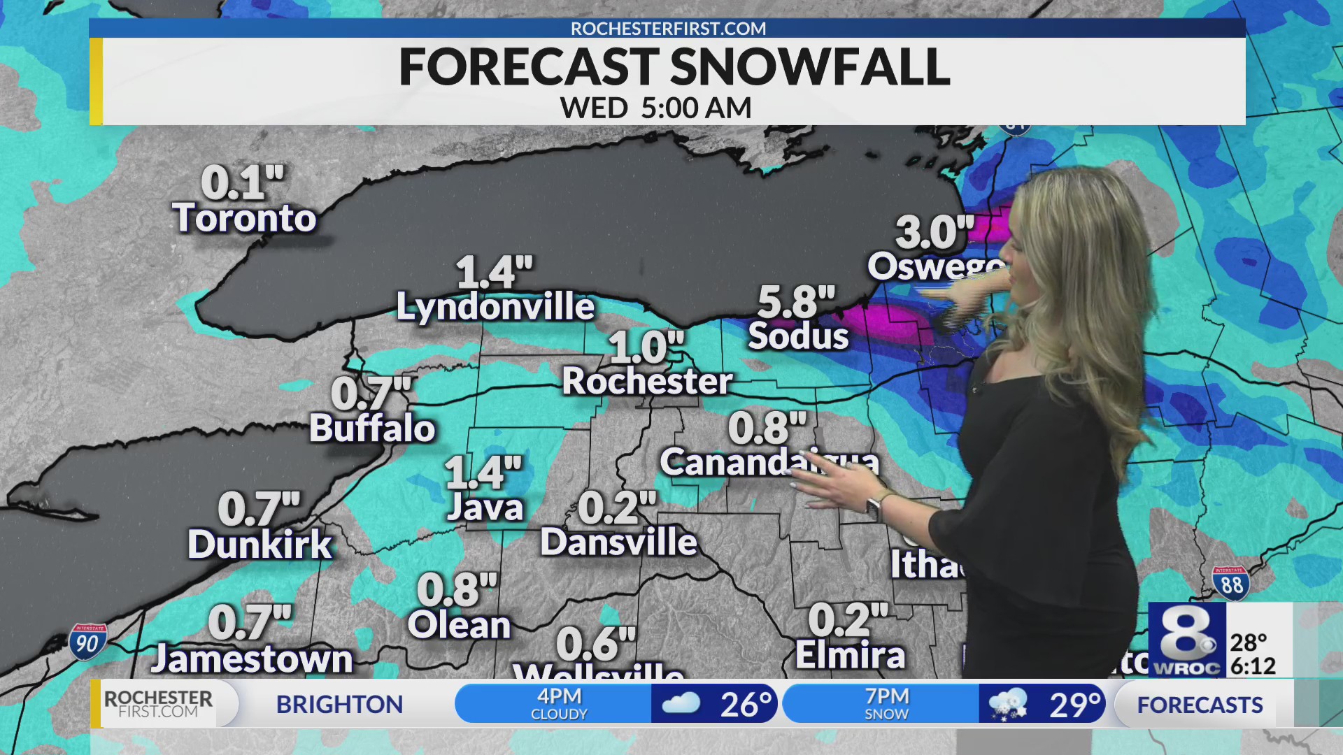 Rochester's Sunday Evening Weather Forecast