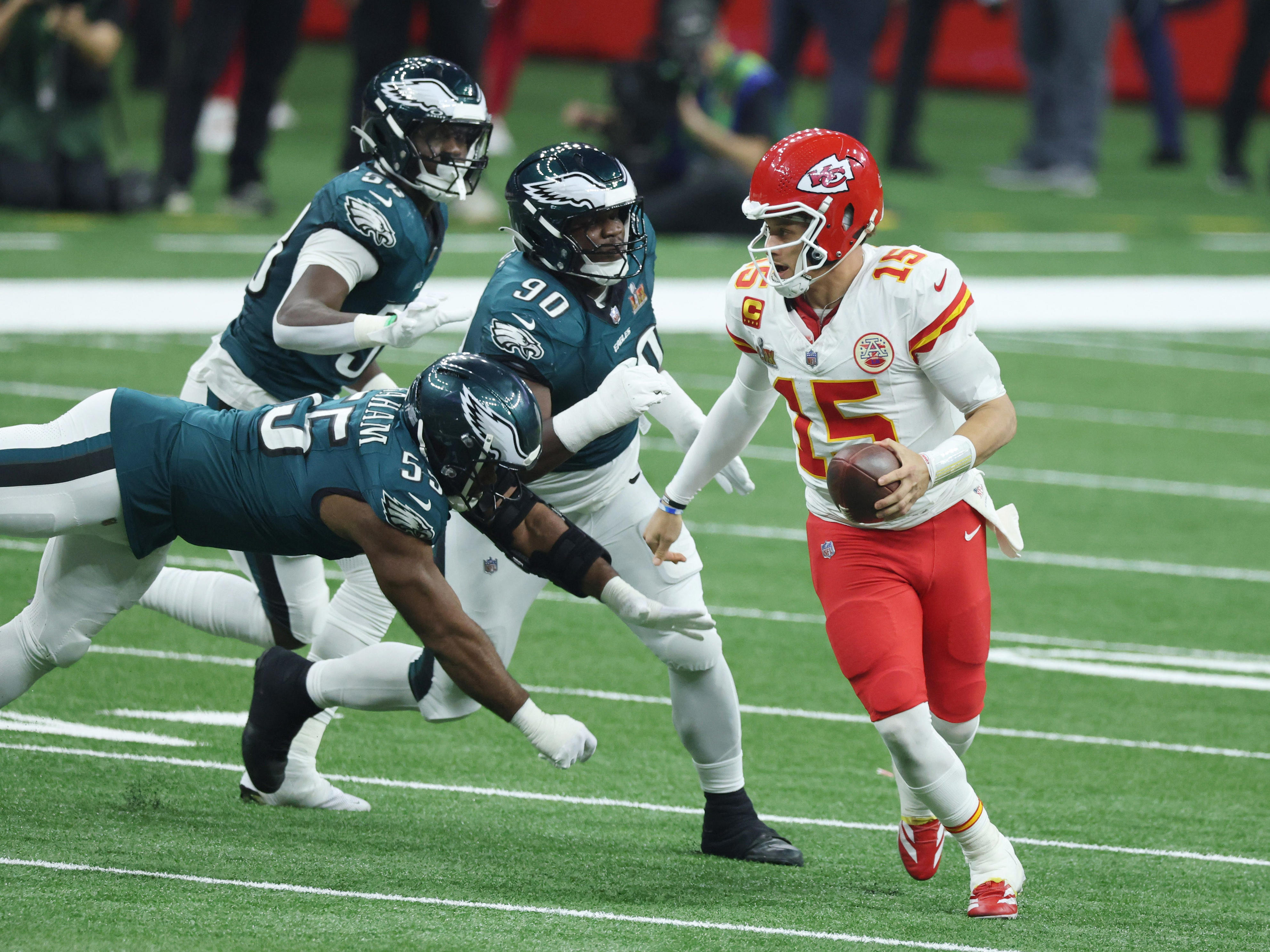 Eagles take down NFL greats Patrick Mahomes, Tom Brady in their 2 Super Bowl victories
