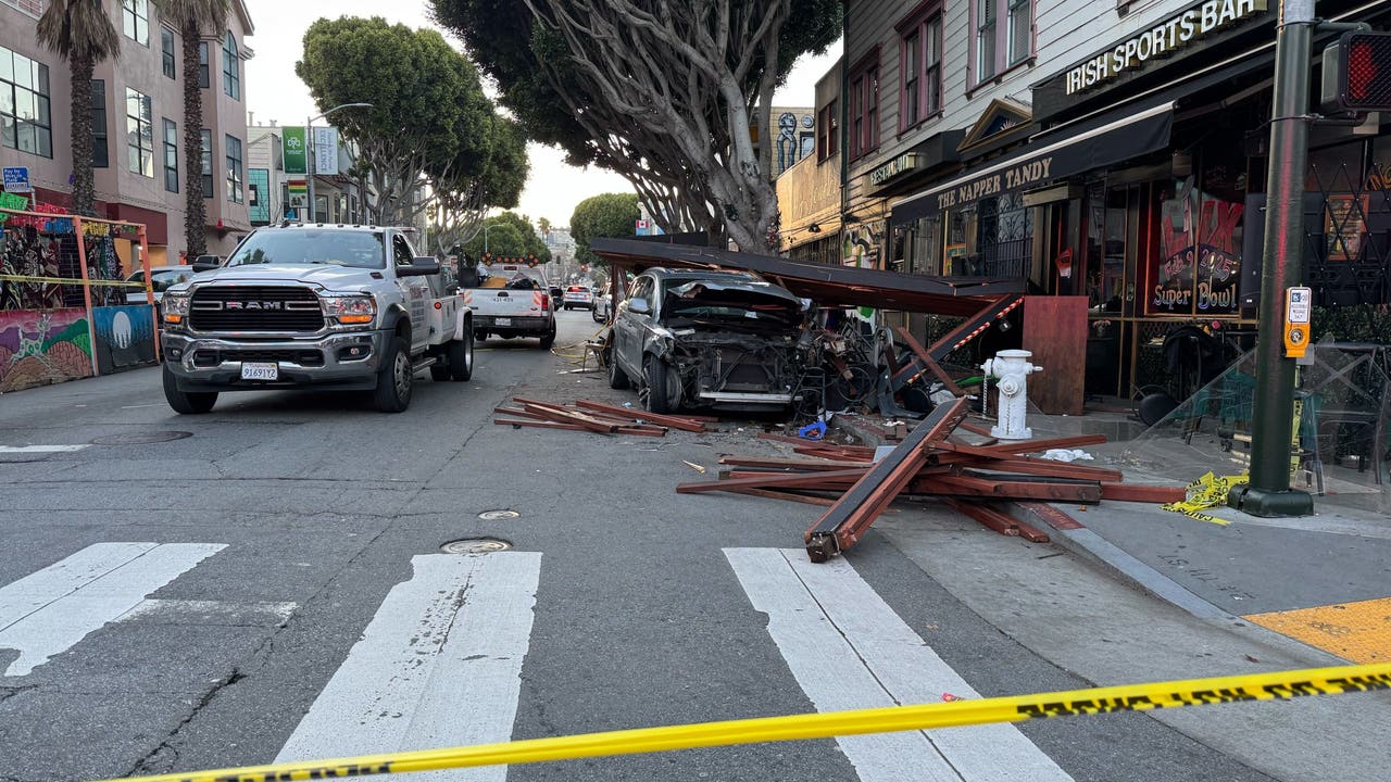 2 arrested after SUV driver evading police crashes into parklet ...