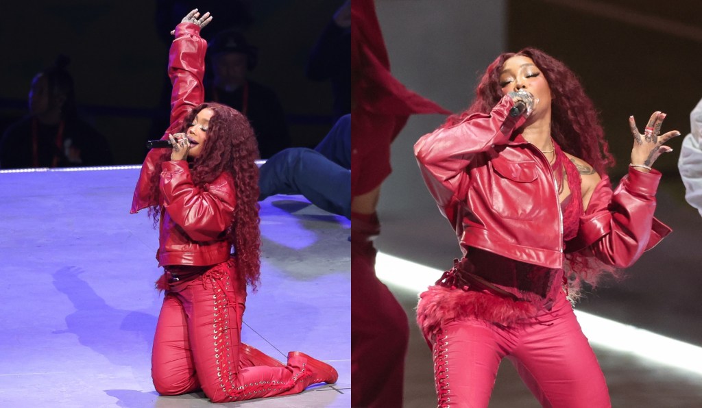 SZA Goes All-Red in Born x Raised Jacket and Lace-Up Jeans for Kendrick ...