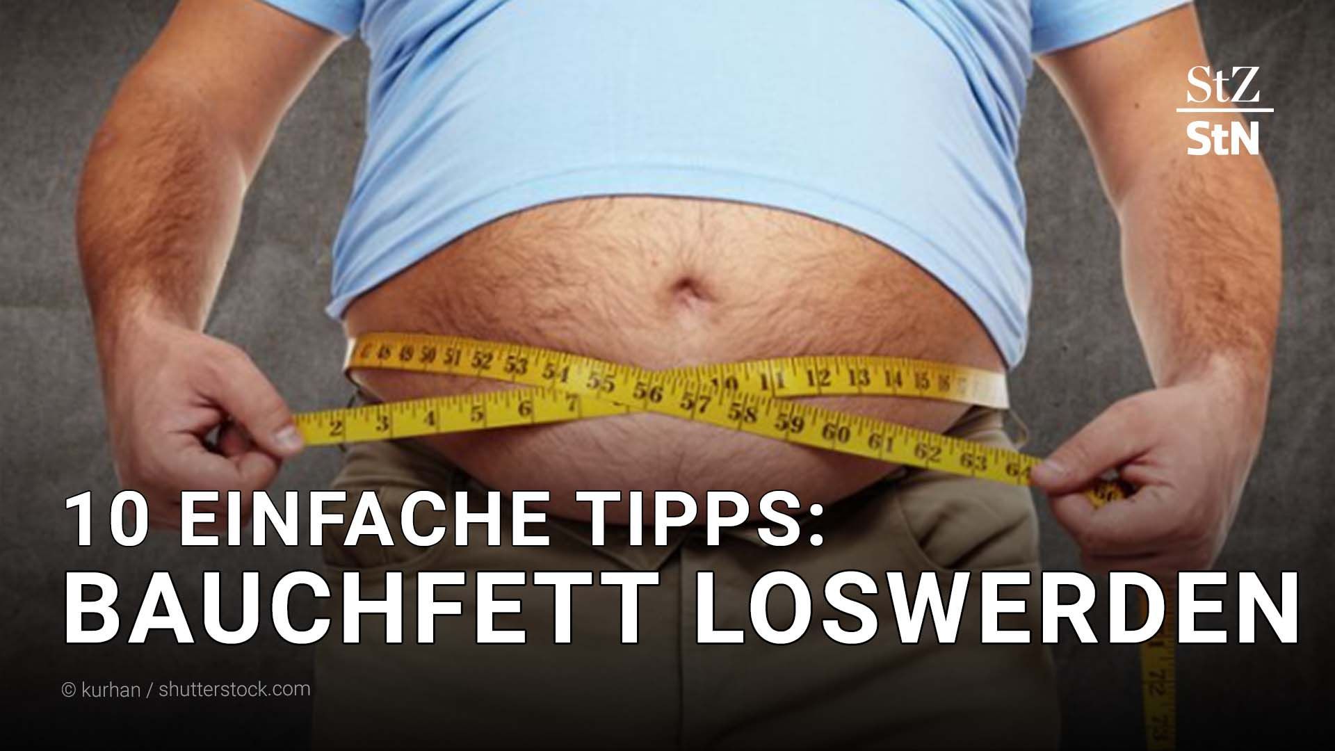 Dicken Bauch loswerden - 10 Tipps für weniger Bauchfett