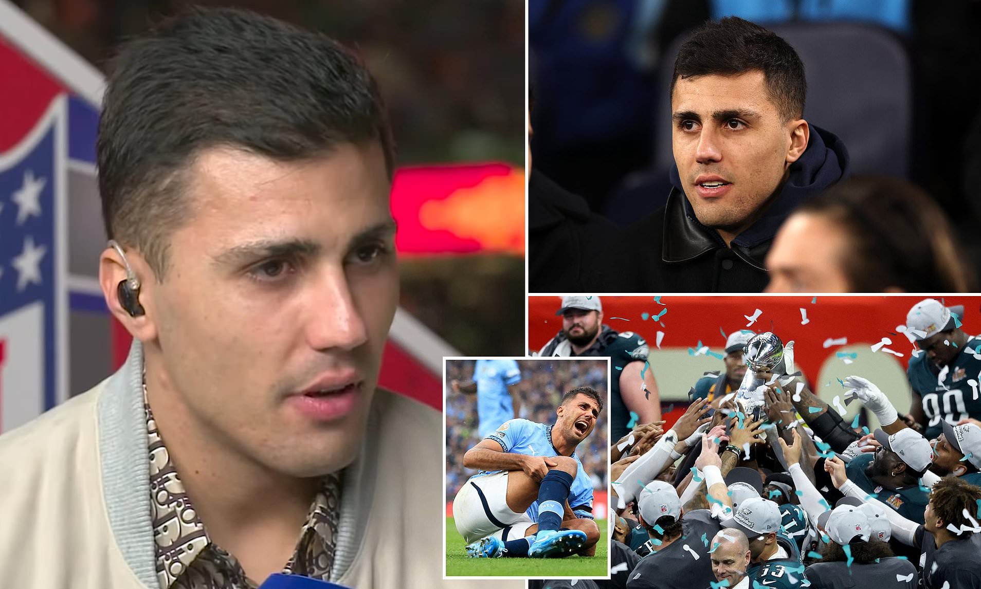 Rodri provides injury update during surprise Super Bowl appearance ...