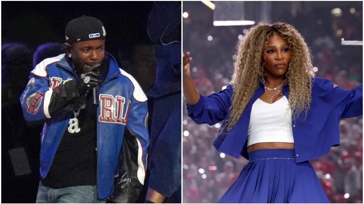 Kendrick Lamar performs with Drake's ex Serena Williams at Super Bowl ...