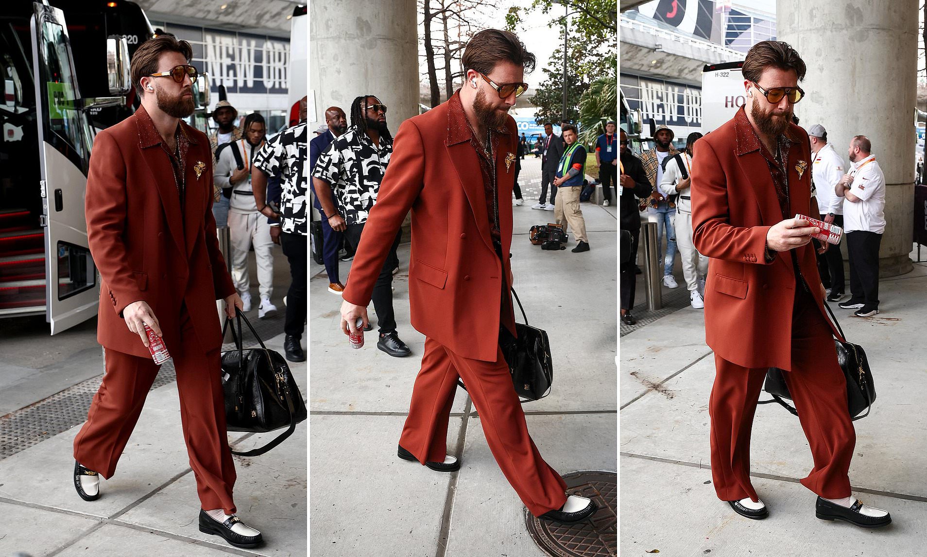 Revealed: Travis Kelce's flamboyant Super Bowl suit was initially ...