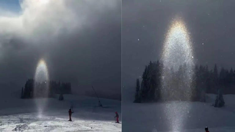 Austria's rare 'sun candle' phenomenon goes viral in Lanč's video ...