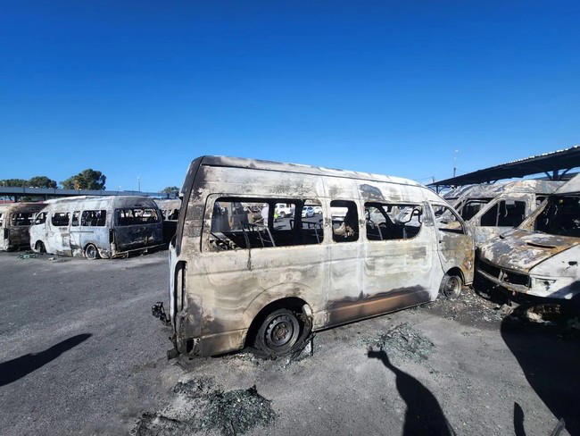 PICS: Arson attack at Nyanga taxi rank leaves 13 taxis burnt ...
