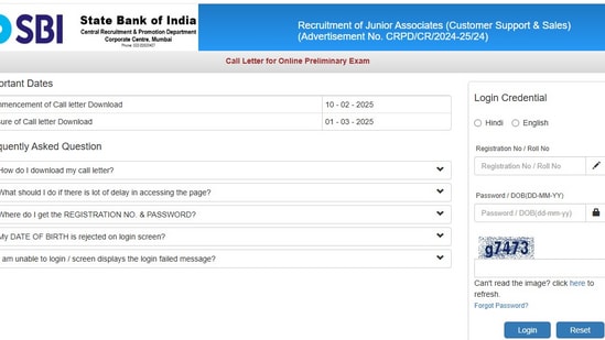 SBI Clerk Prelims Admit Card 2025 News Live: Junior Associate Prelims ...
