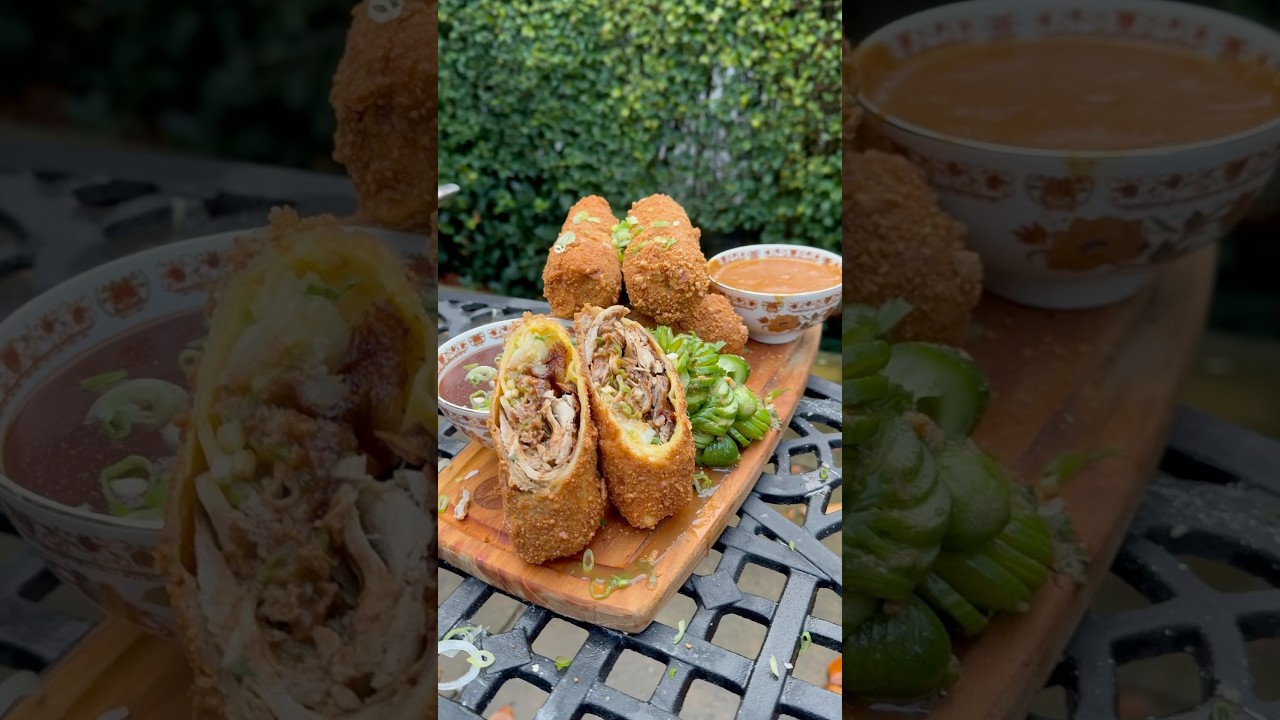 Coat Your Crispy Duck Spring Rolls in Prawn Crackers Before Frying! 🦆🔥