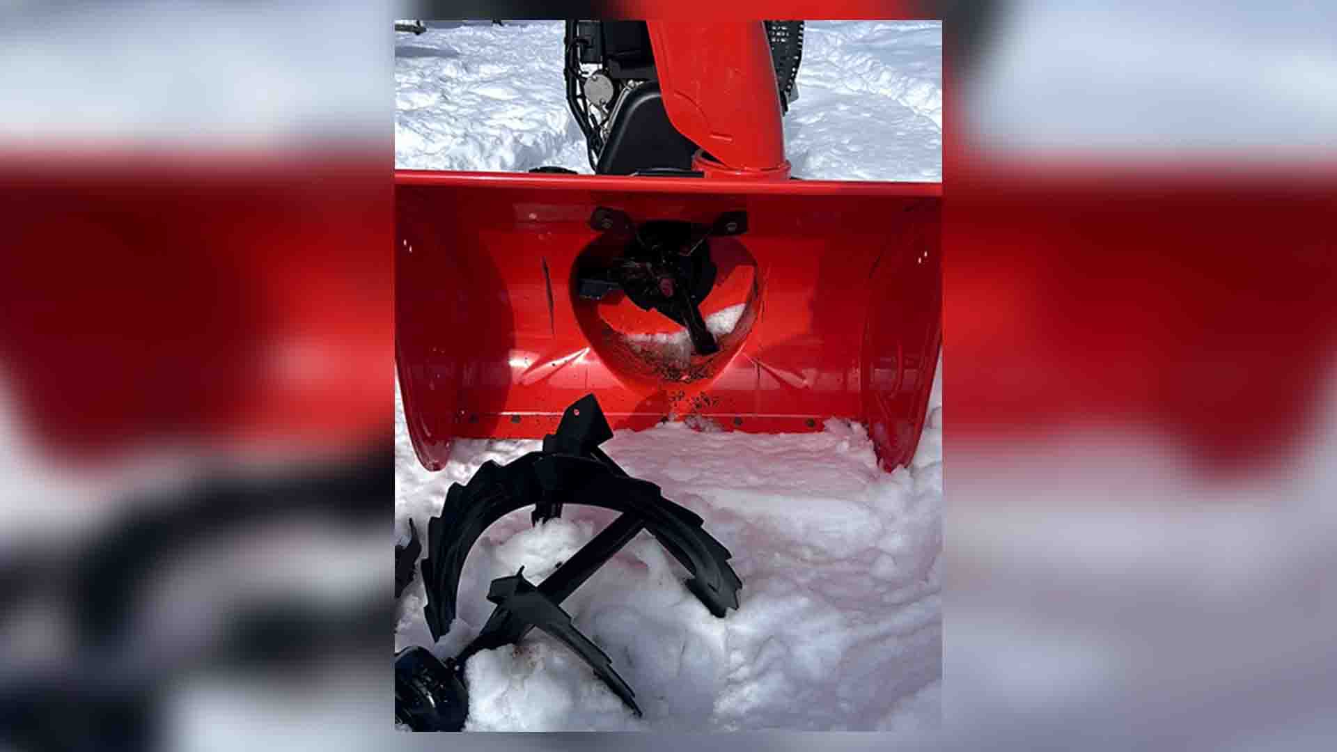 Child's leg gets stuck in snow blower in New England town