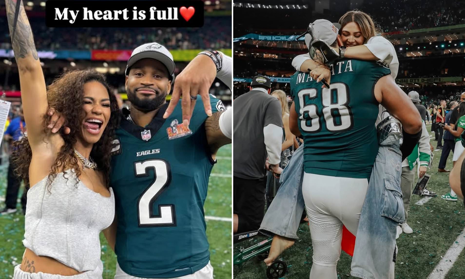 Philadelphia Eagles WAGs go wild with their men on the field after ...