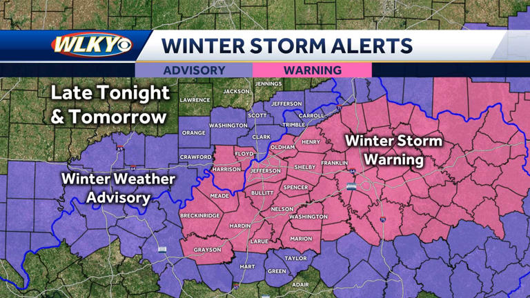 Winter storm warning issued; Several inches of snow possible Tuesday