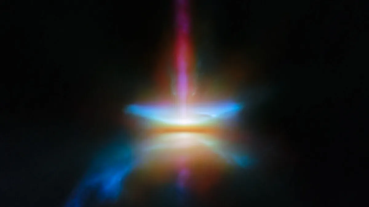 Spectacular celestial image of a newborn star's dust looks like a 1990s ...