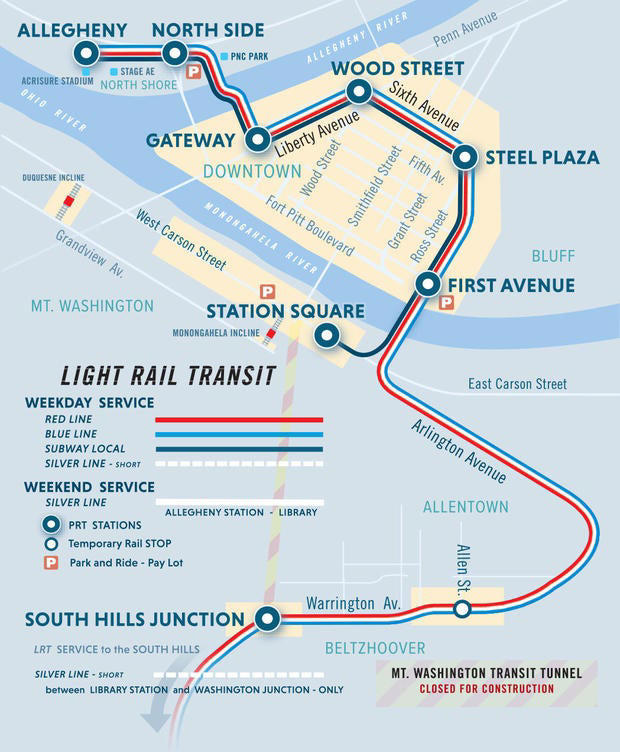 Pittsburgh Regional Transit to close Mount Washington Transit Tunnel ...
