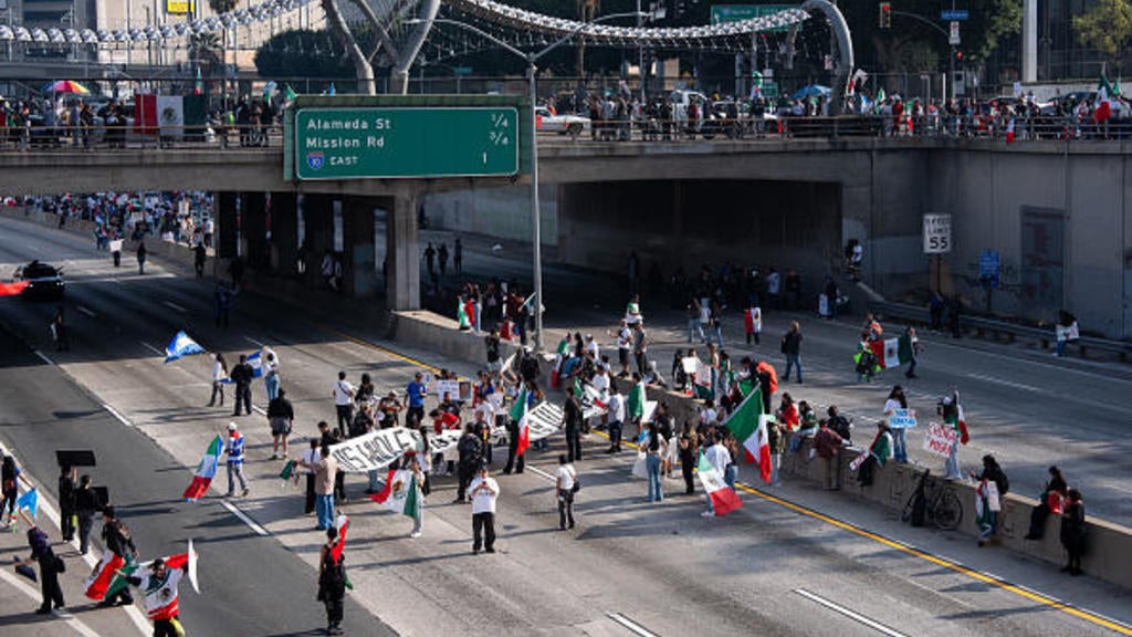 Man charged with throwing books onto the 101 Freeway during protest