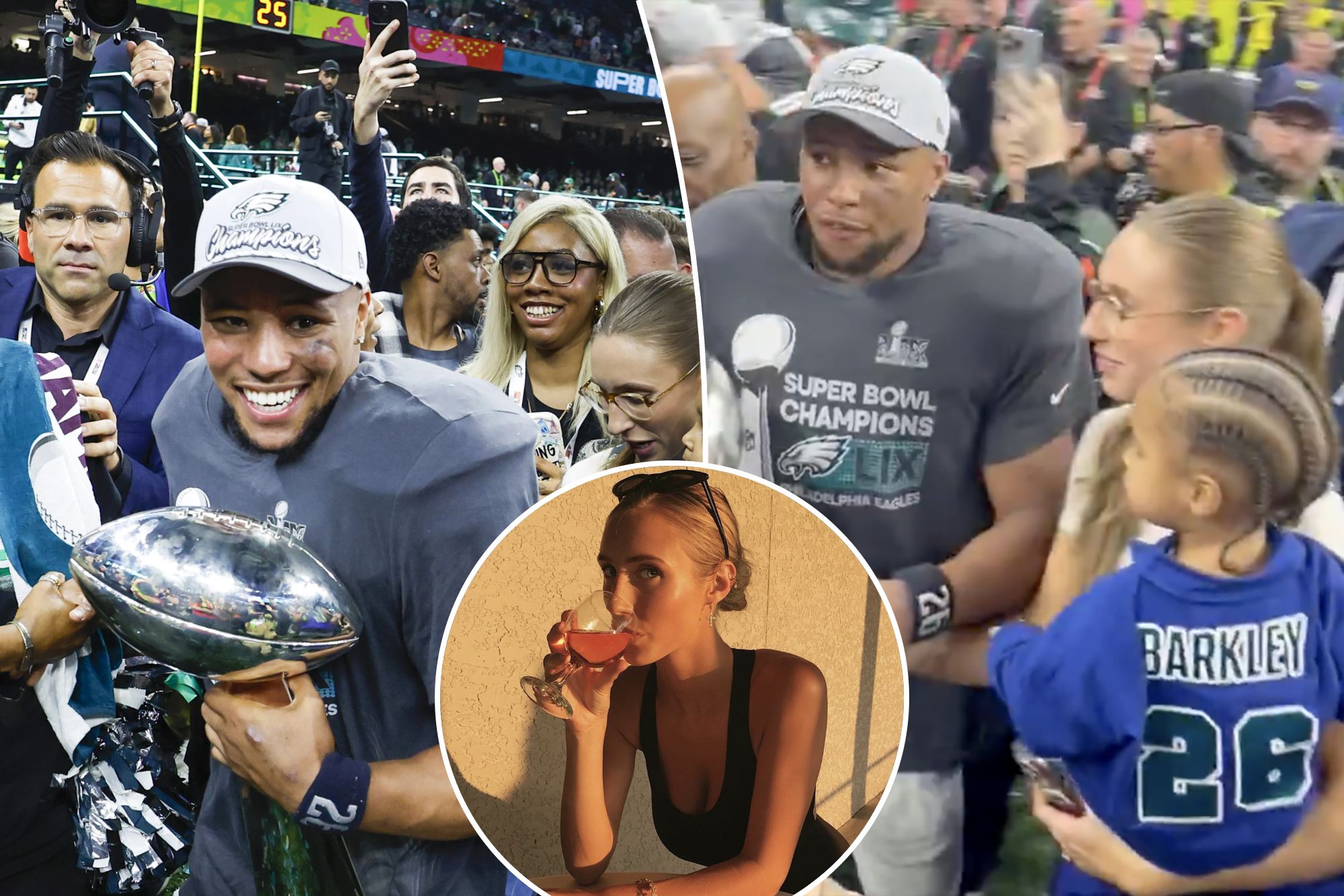 Saquon Barkley’s surreal message to fiancée Anna Congdon after Eagles ...
