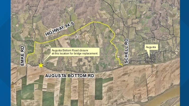 Augusta Bottom Road Bridge closes for 3 months for bridge replacement project