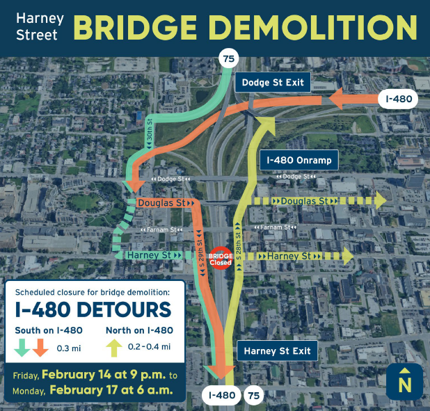 I-480 to close this weekend as part of Omaha's streetcar project