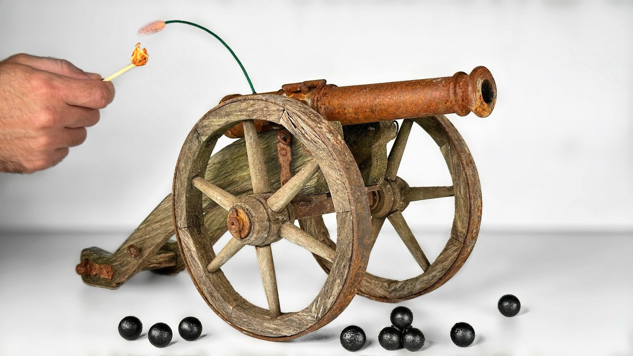 Extremely Rusty and Destroyed Cannon Restoration - With Explosive Test!