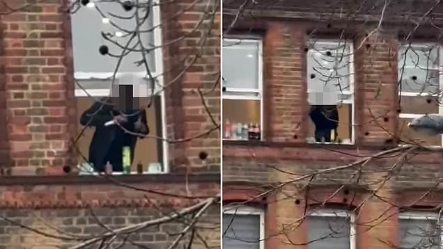 Man seen shouting and brandishing knife outside window