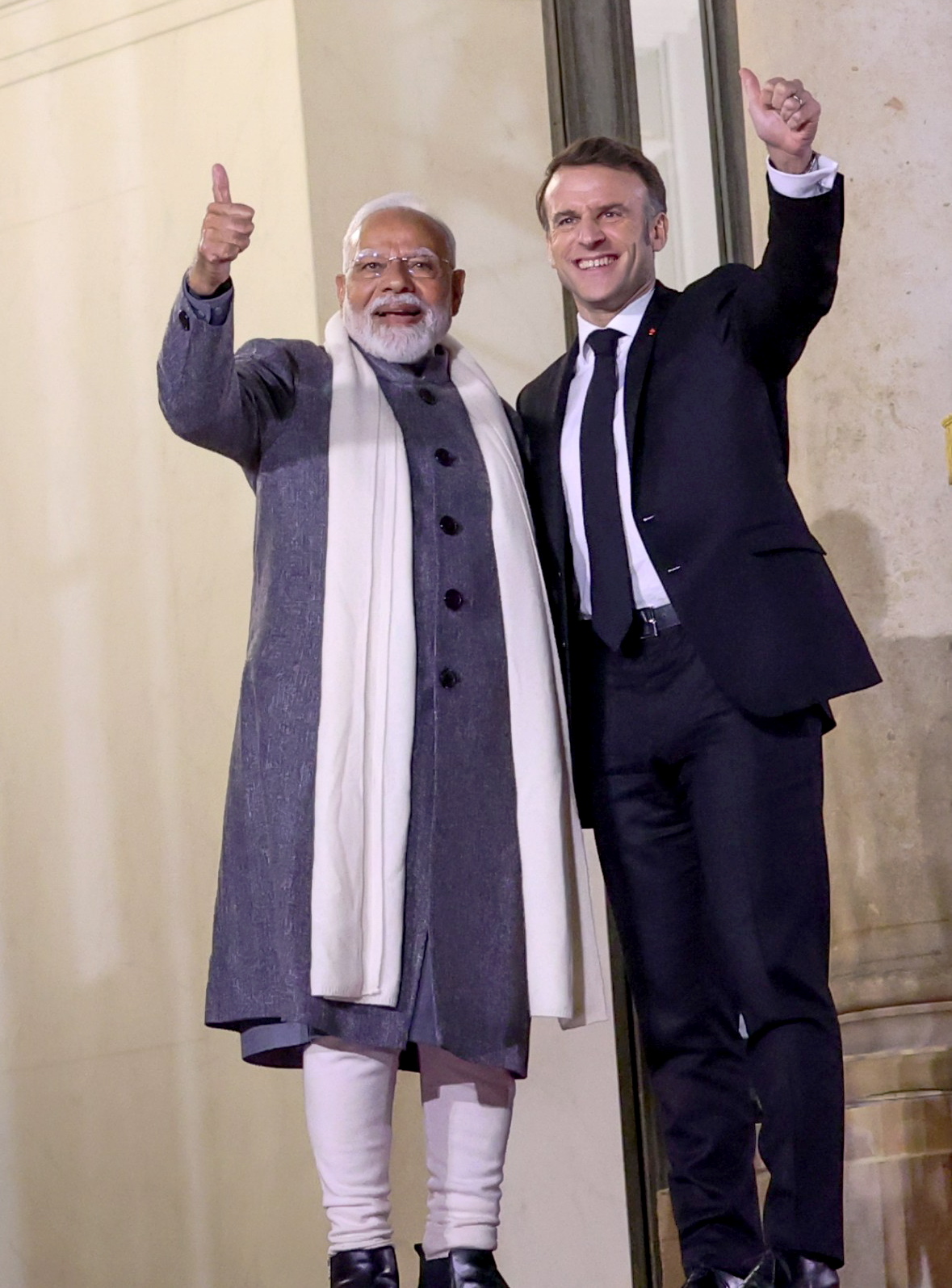 PM Modi greeted by ‘friend’ Macron in France