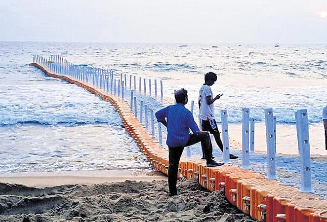 Floating bridge at Varkala gears up for opening after safety checks