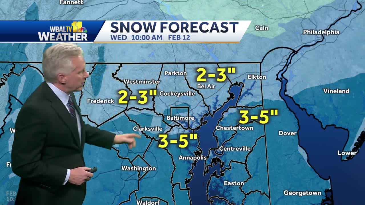 Maryland weather forecast: Heaviest snow to fall overnight Tuesday into ...