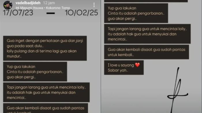 Vadel Badjideh Nyerah, Tinggalkan Lolly tapi Nolak Dilarang Mencintai ...