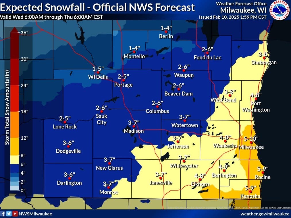10 Inches Of Snow Possible In Milwaukee: WI Weather