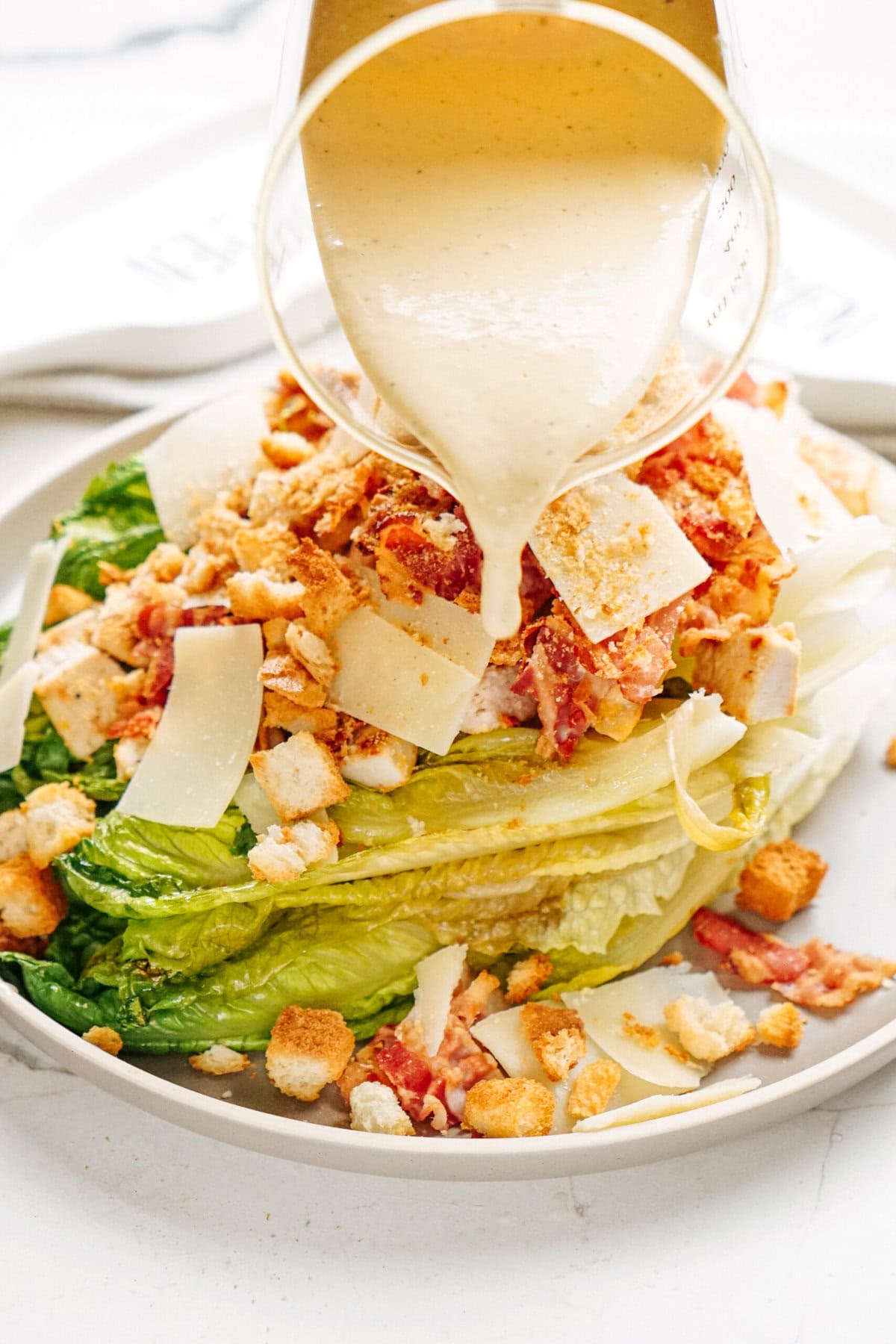 Grilled Romaine Caesar Salad with Chicken