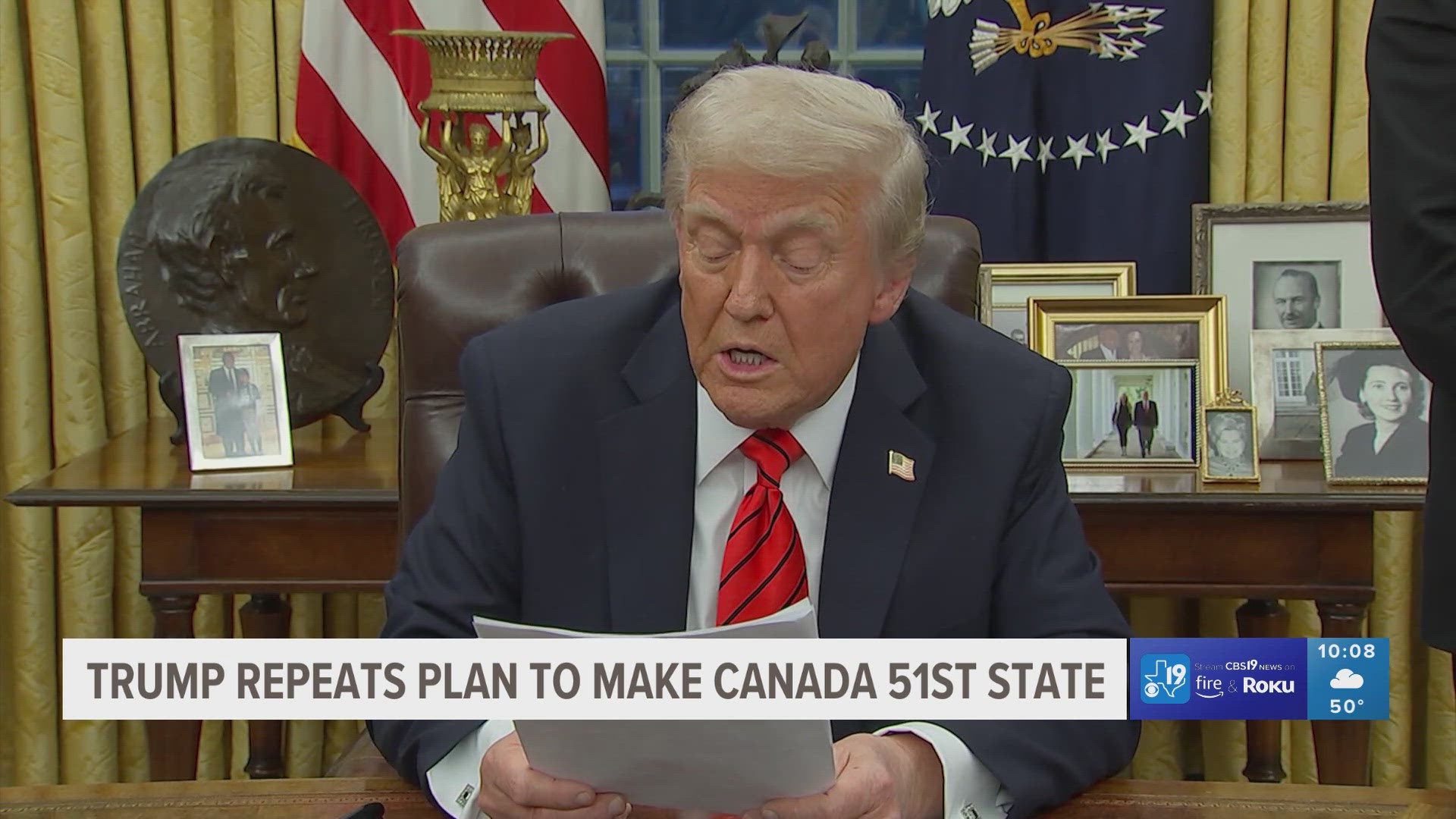 Trump repeats plan to make Canada 51st state