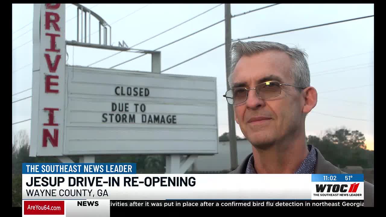 Historic Jesup drive-in reopening 6 months after Hurricane Helene