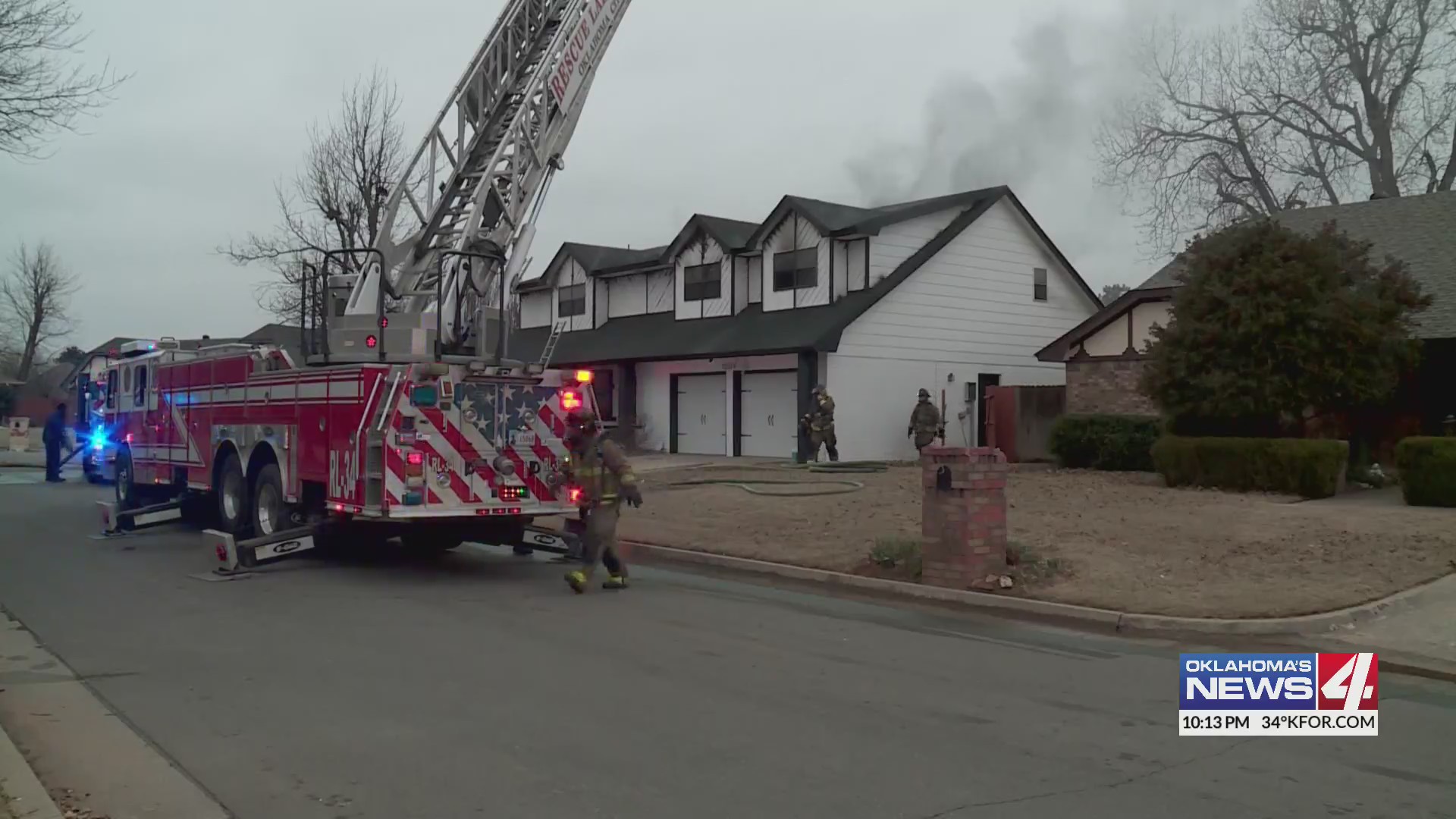 Two people escape burning home