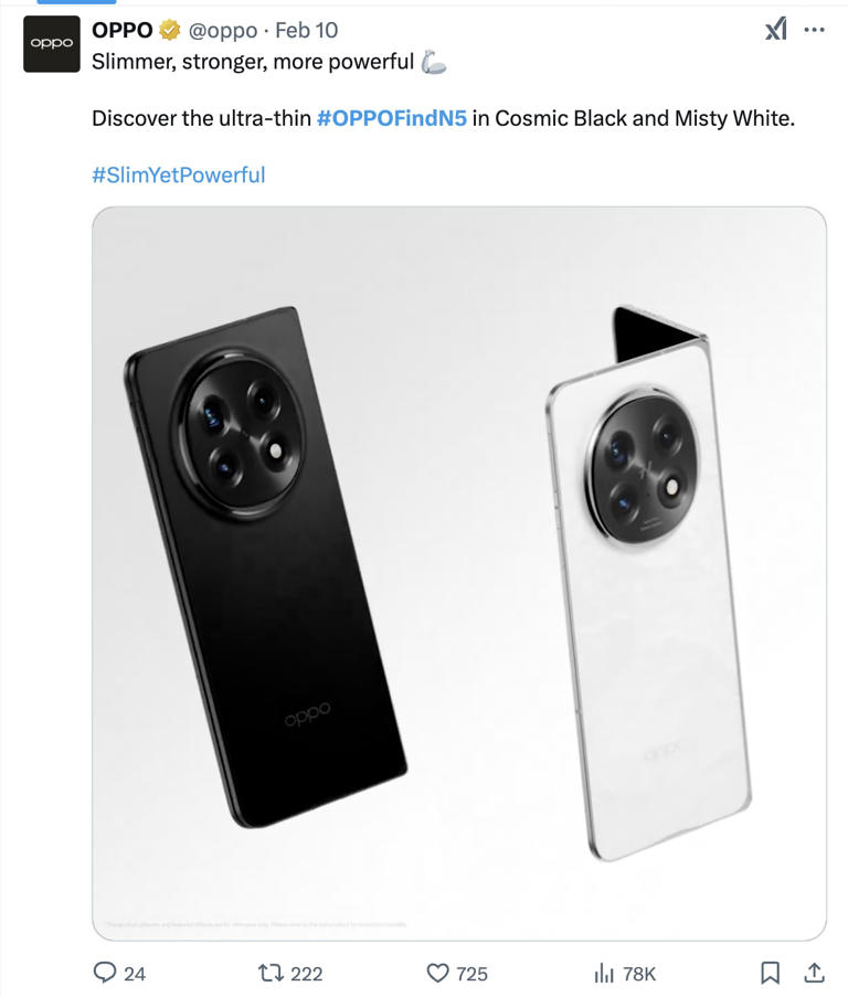 Oppo Find N5 official images are out, revealing what the OnePlus Open 2 ...